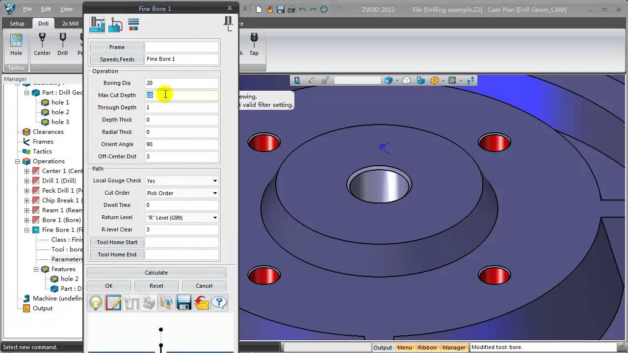 7 create the fine bore operation - YouTube