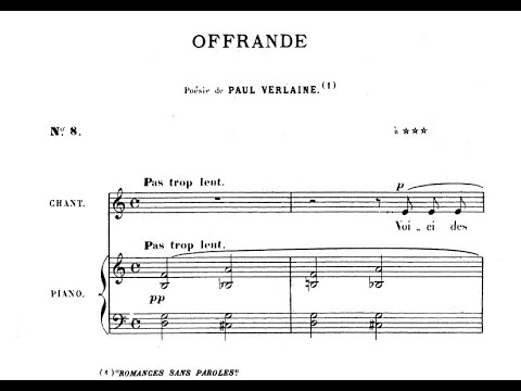 Reynaldo Hahn - Offrande for voice and piano (with score, Philippe Jaroussky)