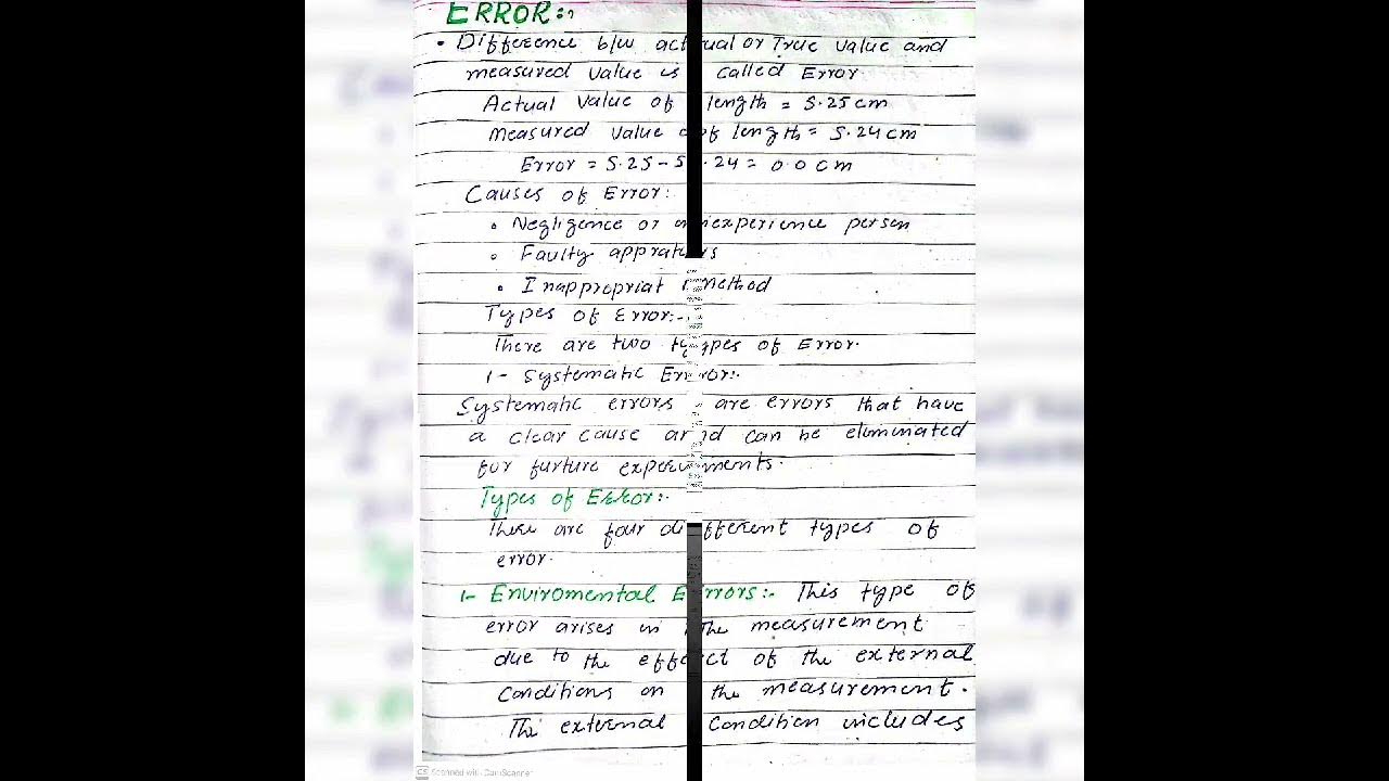 Errors||Random Error, Systematic Error and it's types|| Class-11 New Physics book# ...