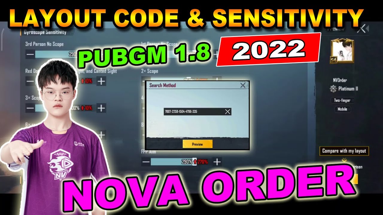 New! NOVA ORDER Sensitivity & Control Code 2022 - PUBG Mobile 1.8 - YouTube