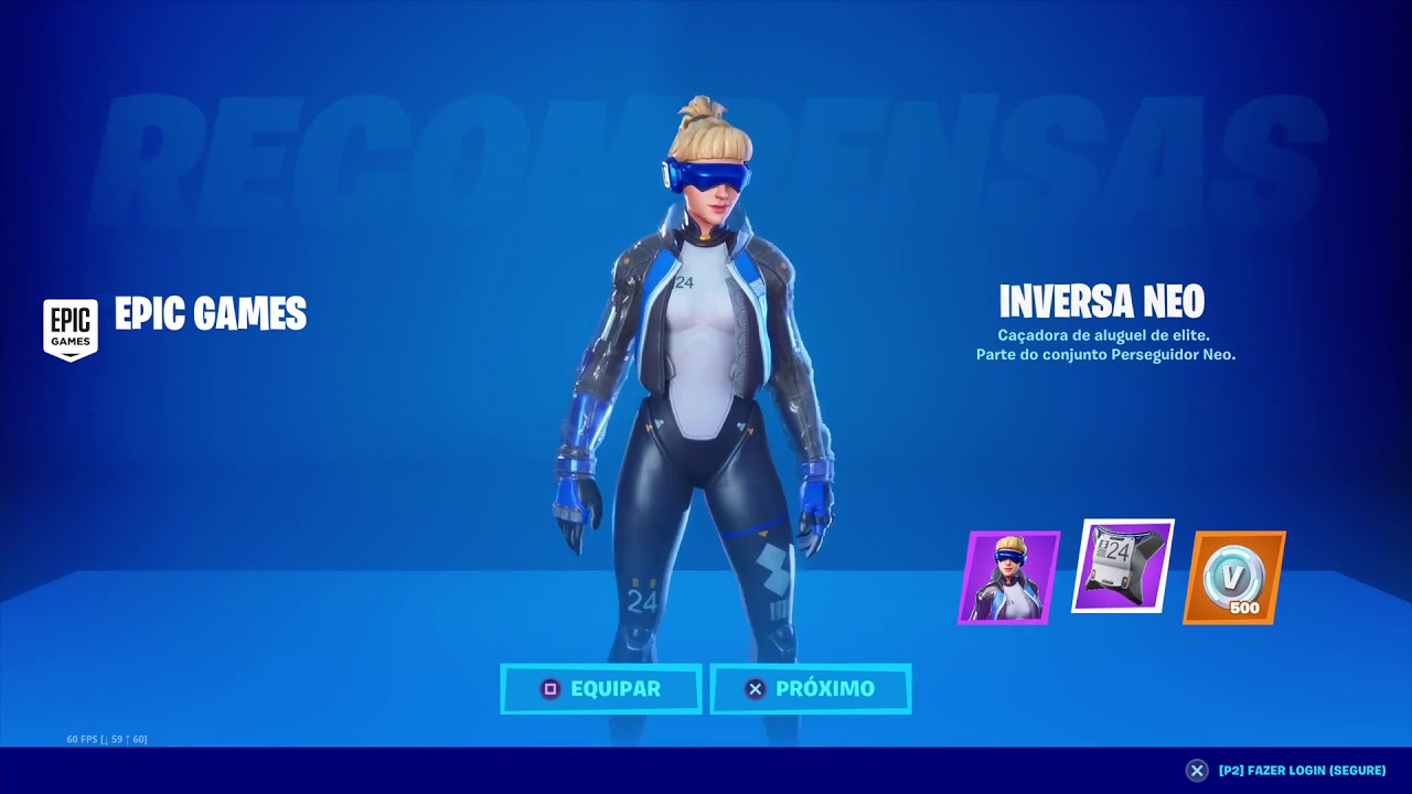 FORTNITE SKIN INVERSA NEO + 500 V BUCKS - PS4 PRO - YouTube