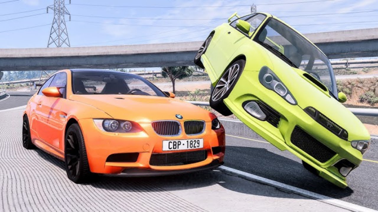 Highway and Roads Cars Crashes / BeamNG Drive - YouTube