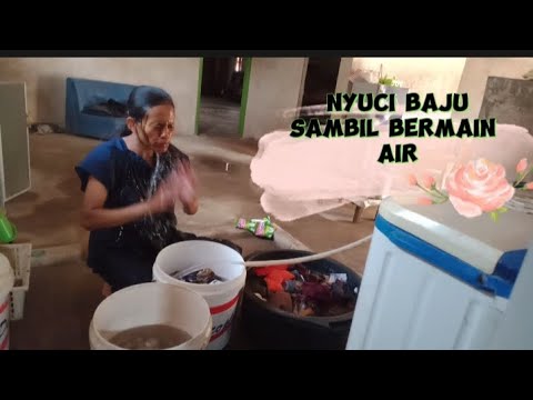 Bumil nyuci baju lanjut mandi+keramas😁😁😁