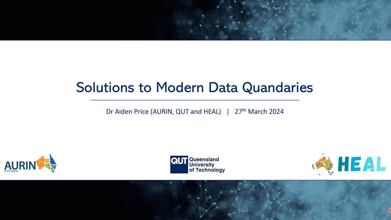 Solutions to Modern Data Quandaries - Dr Aiden Price - YouTube