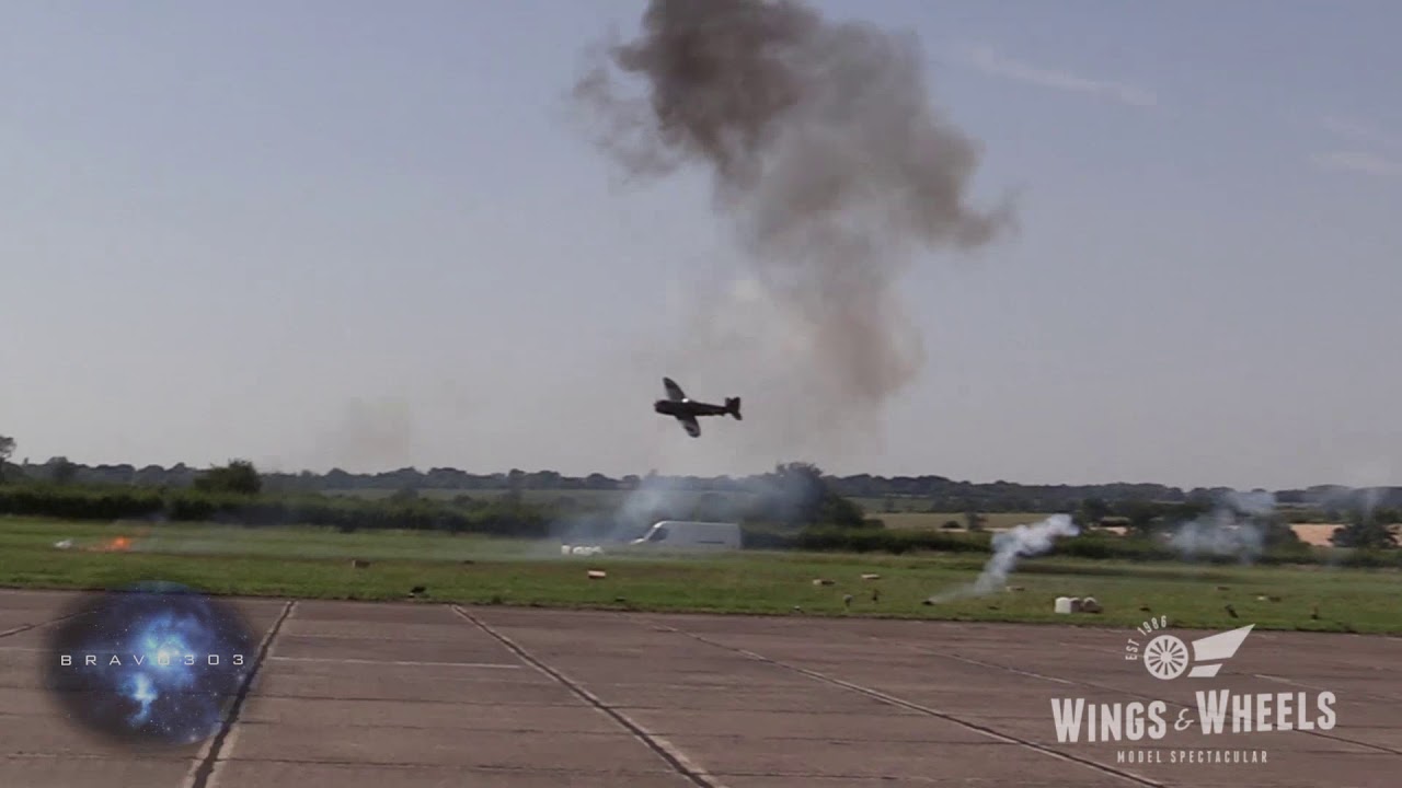 TJD Warbirds Pyrotechnic Bombs RC Plane Crash - YouTube