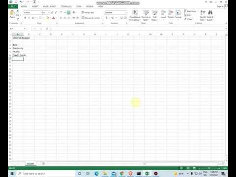 Microsoft Excel Entering Text to Create Spreadsheet Titles - YouTube