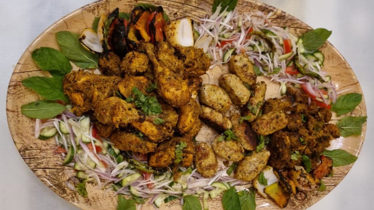 Bar B Q Plater ||Home Made B B Q plater || Bar b Q tikka with simple ...