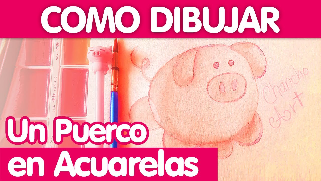 Como dibujar UN PUERCO EN ACUARELAS 🐖 | How to Draw A PIG IN ...