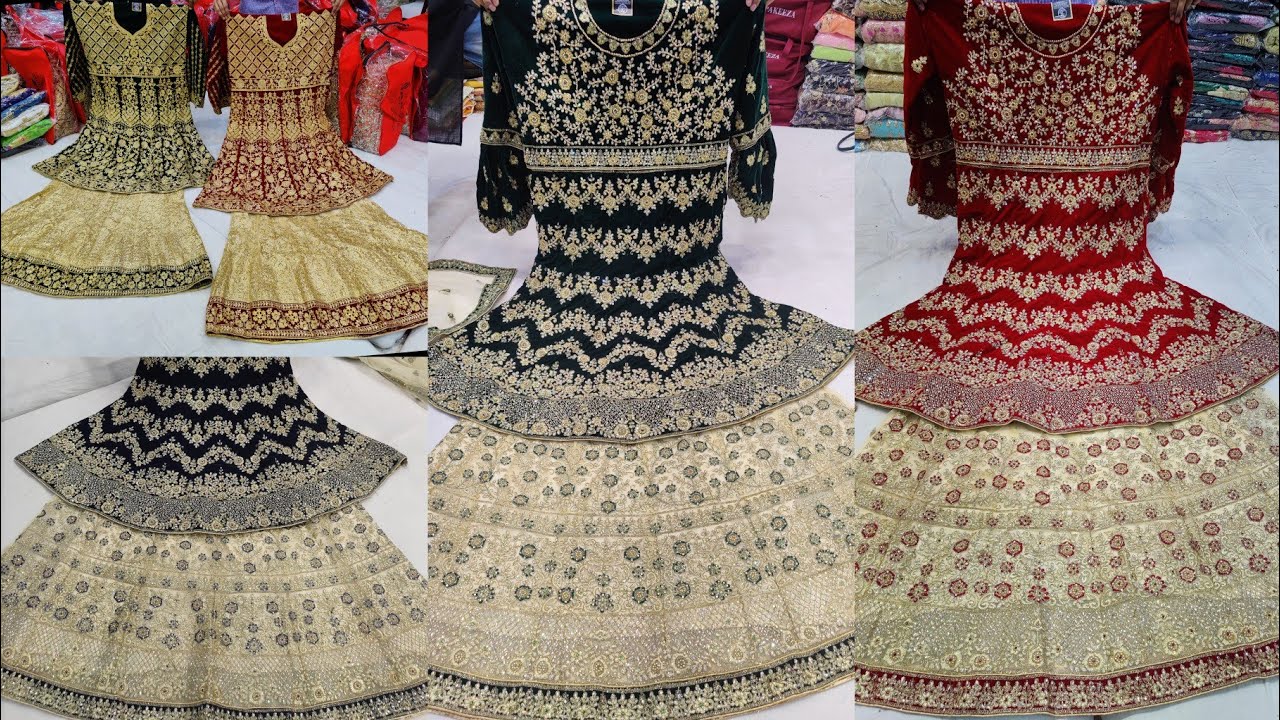 Beautiful Mughlai Ghagra With Velvet Top - Full Work - Latest Outfits ...