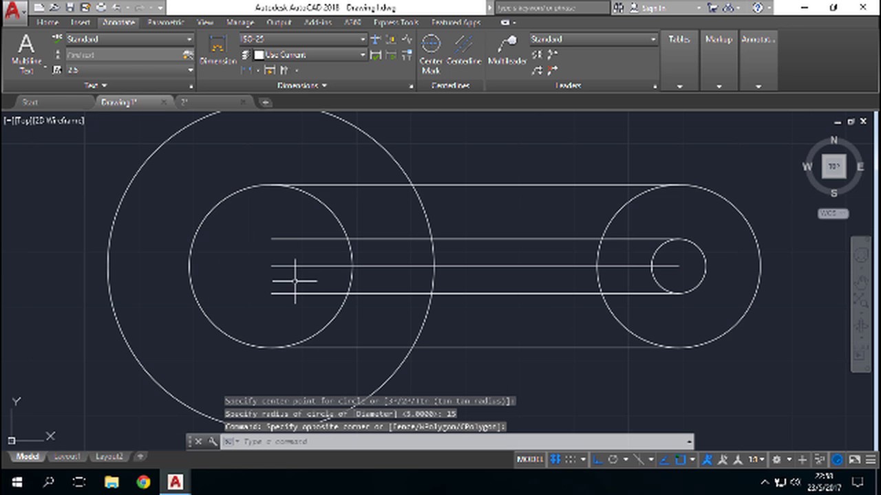 AutoCAD 2018- ejercicio 2 - YouTube