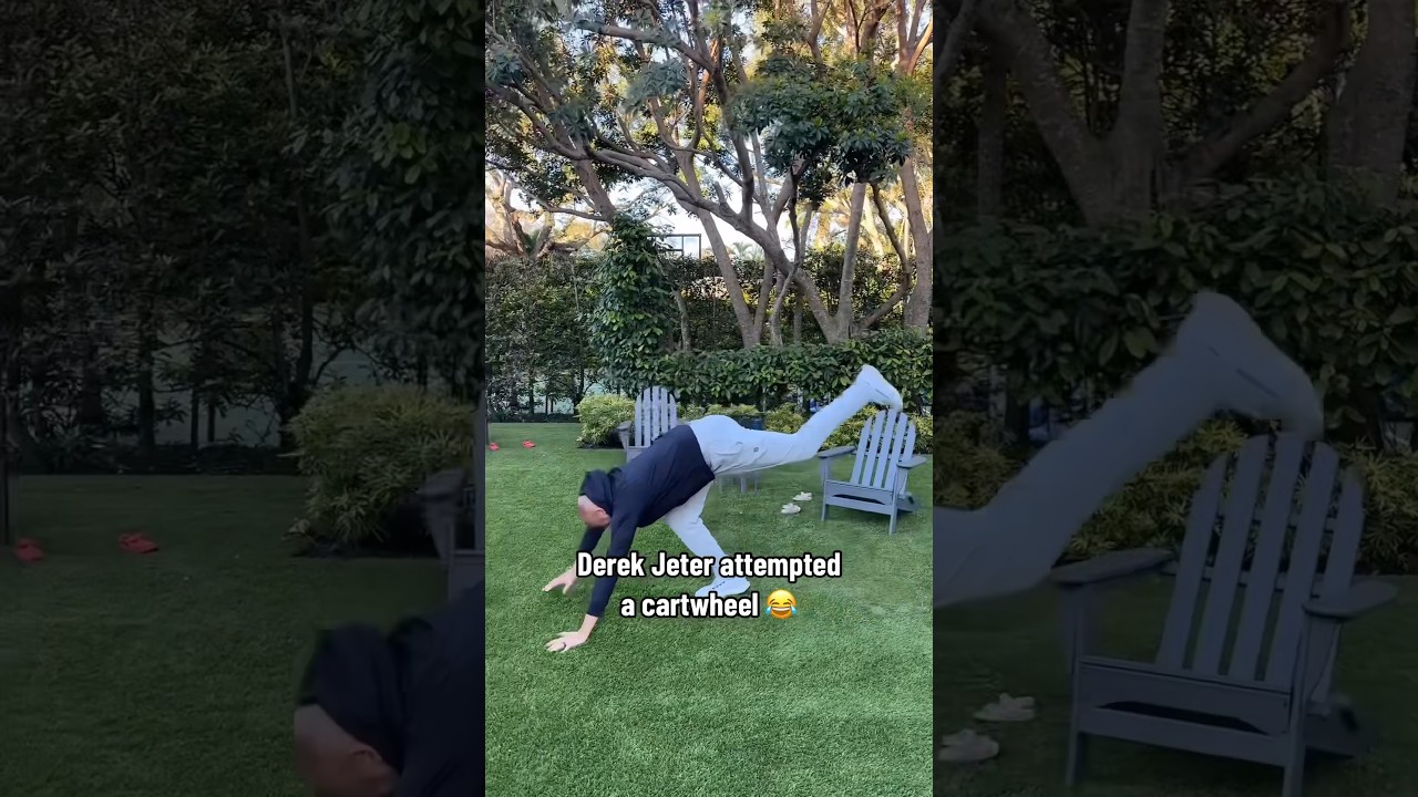 Derek Jeter attempted and failed to do a cartwheel 😭 - YouTube