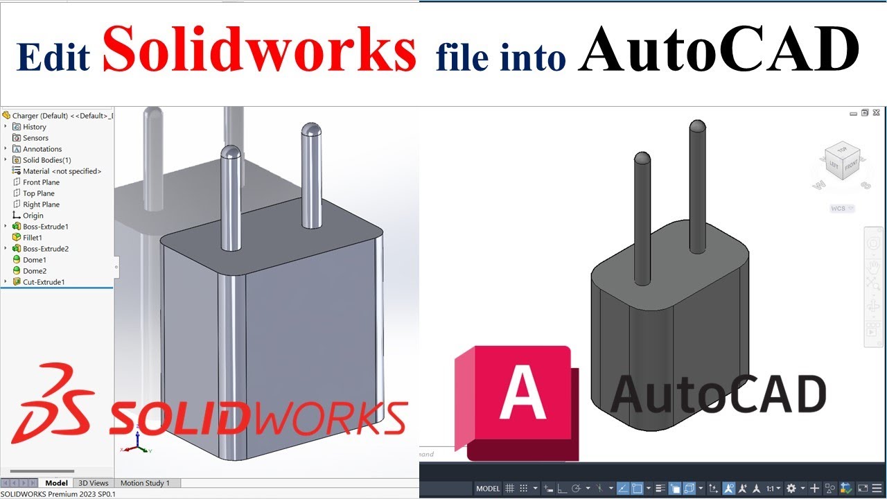 How to Edit Solidworks File in AutoCAD Easily | How Import Solidworks ...