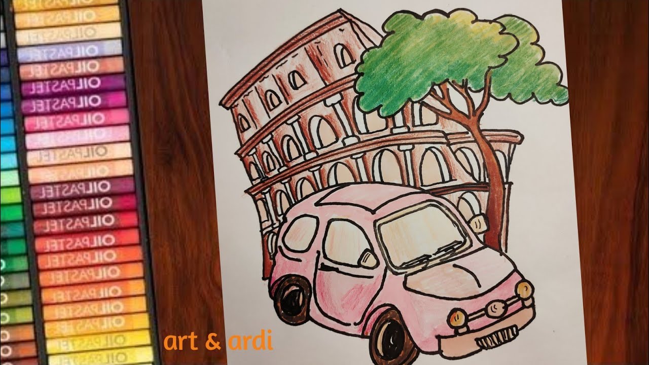 How to draw rome colosseum @artardi2227 - YouTube