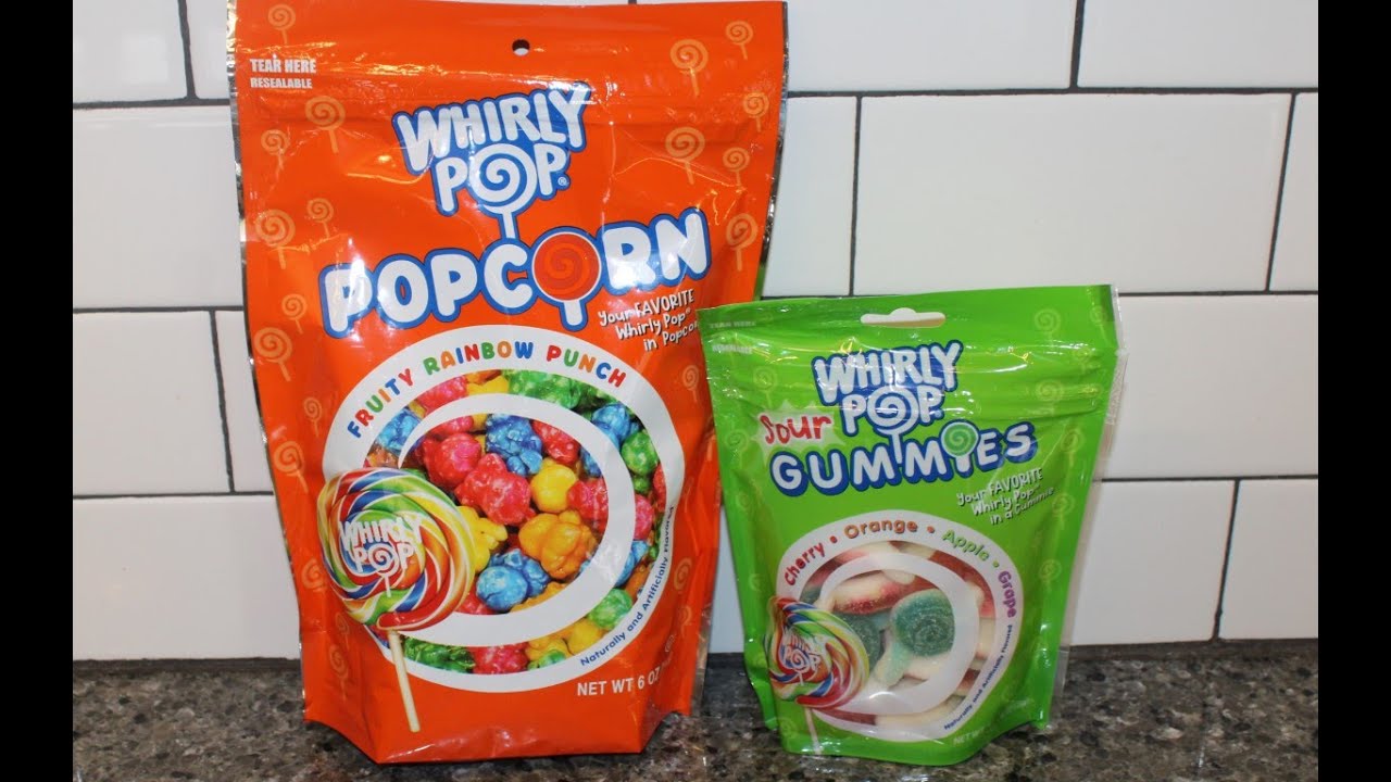 Whirly Pop Fruity Rainbow Punch Popcorn & Sour Gummies Review - YouTube