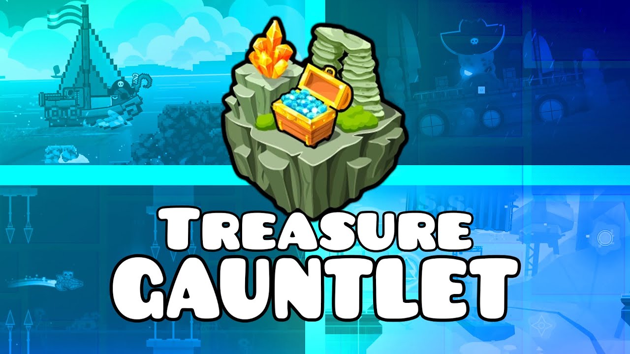 Geometry Dash's *NEW* Treasure Gauntlet 100% COMPLETE! - YouTube