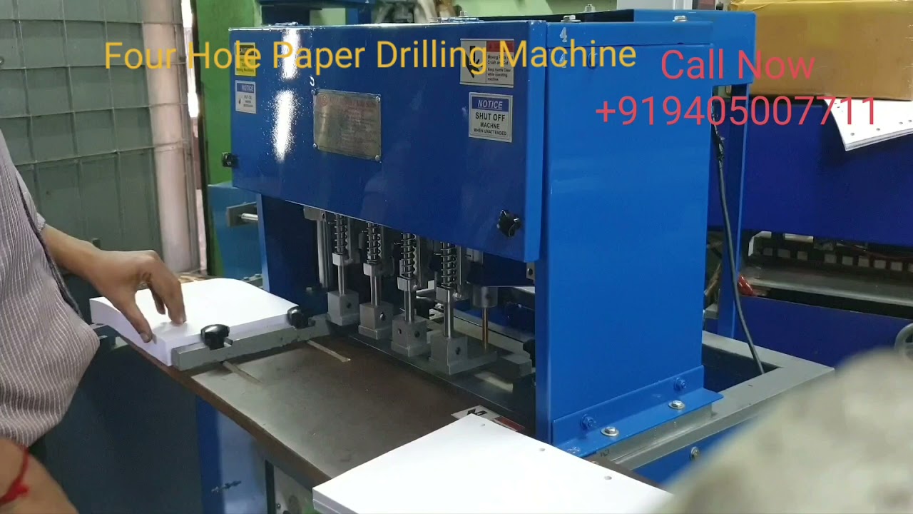 Four Hole Paper Drilling Machine New Video - YouTube