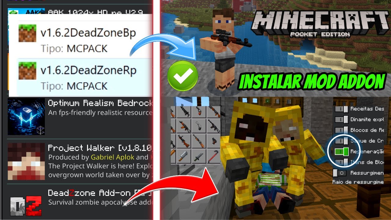 como instalar mods Minecraft mcpe Android 2024/ 25 pastas (behaivor e ...