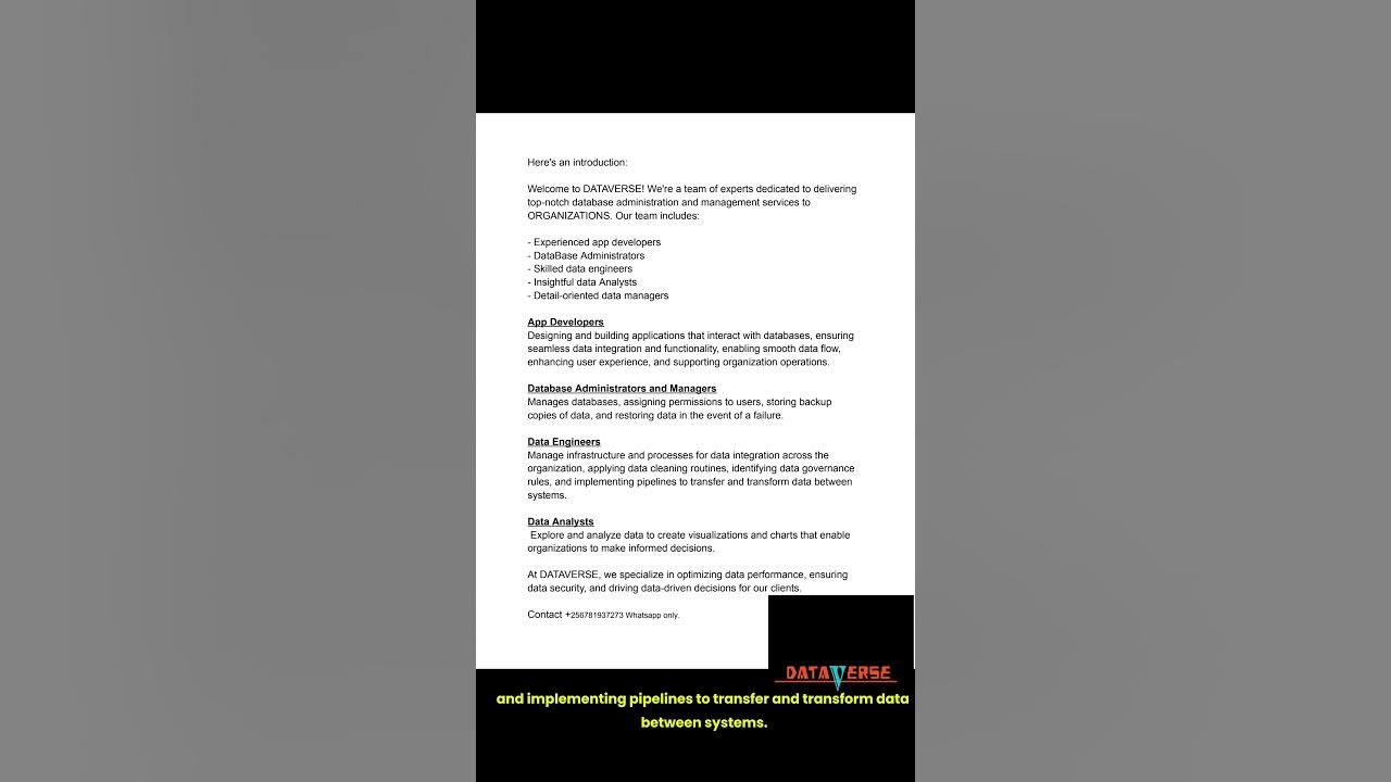 Dataverse Services Introduction. - YouTube