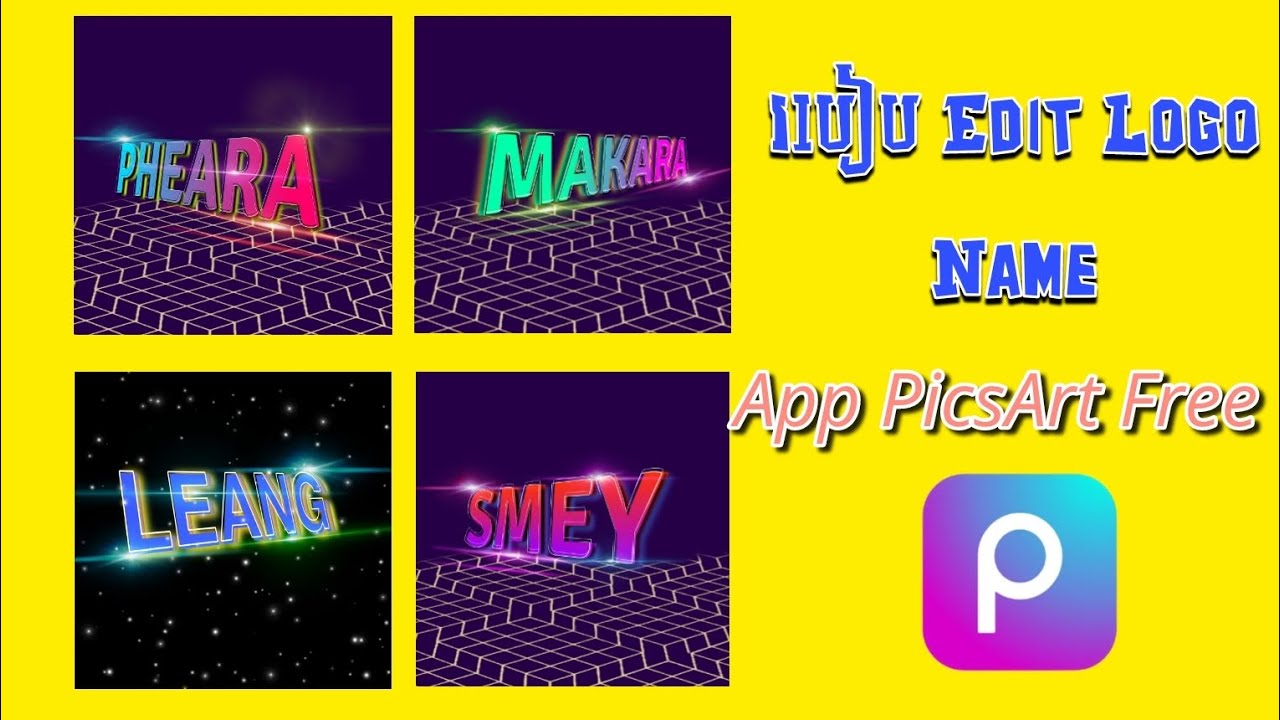 របៀប edit logo name in app PicsArt for free 2023. ️🥰🥰 how to edit logo ...