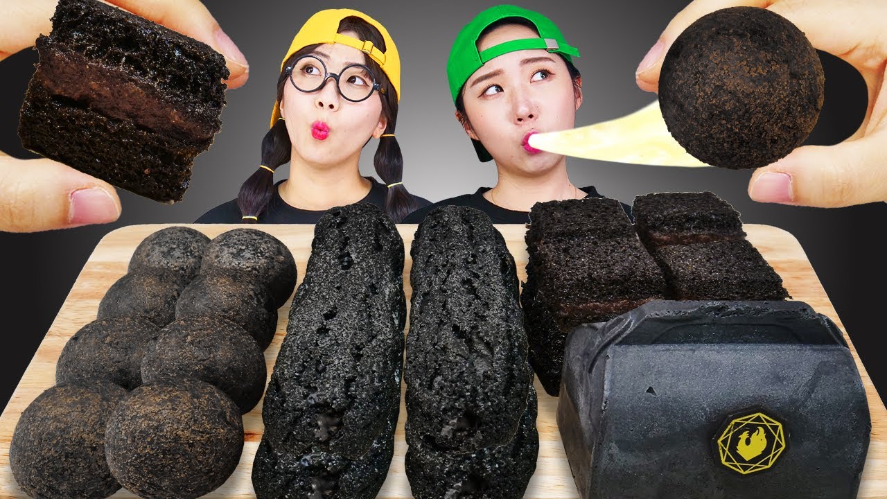 Mukbang Black Food 검정색 음식 Labeat 랩잇 먹방 - YouTube