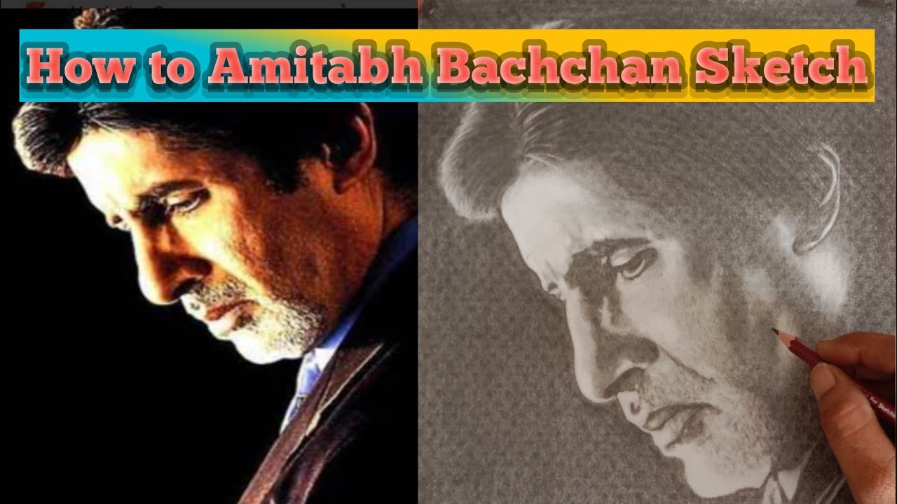 How to Amitabh Bachchan Sketch || Amitabh Bachchan Step by Step Drawing ...