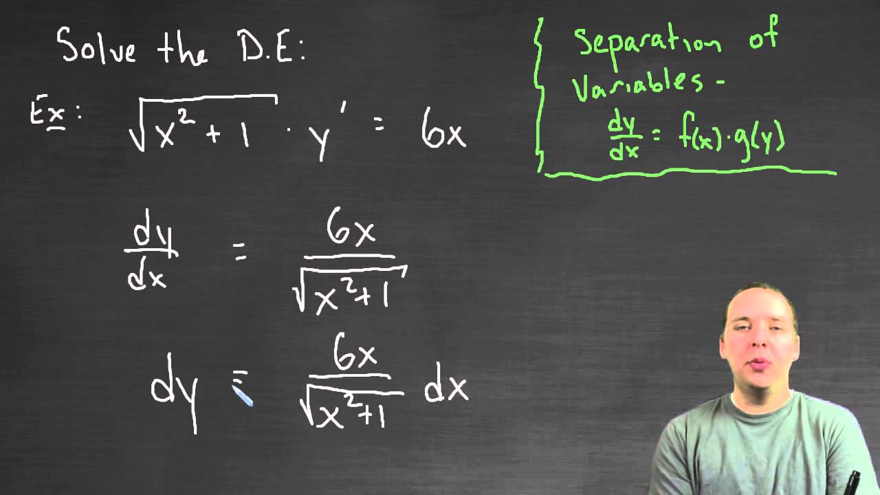 Separable Differential Equations - Example 1 - YouTube