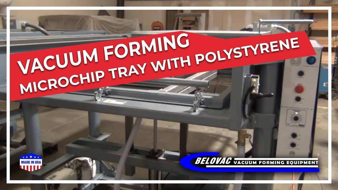 Vacuum forming microchip tray with polystyrene - YouTube