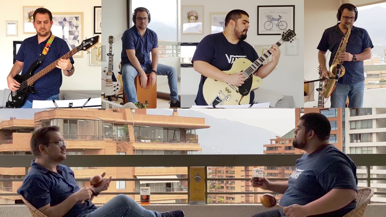 Fly me to the moon; maracas, bajo, cajón peruano, guitarra y saxo ...