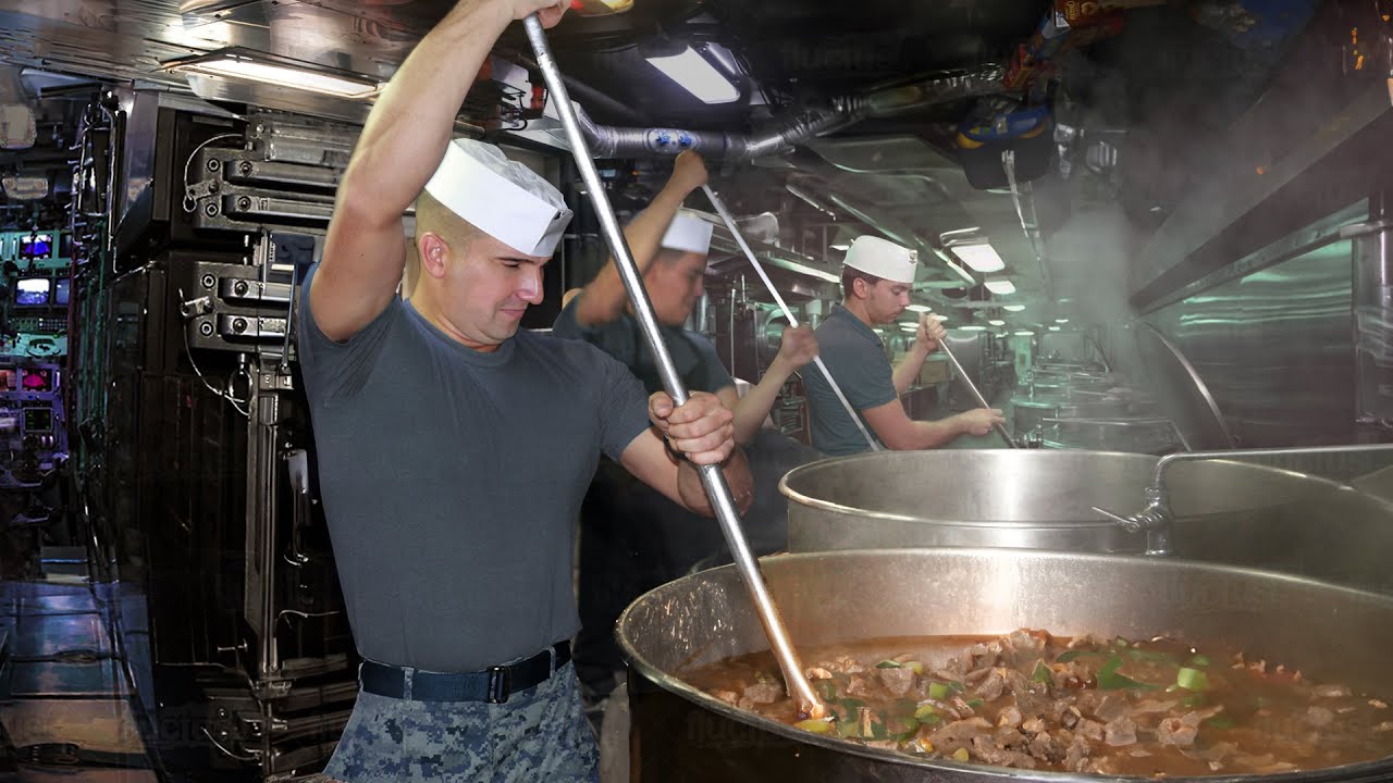 How US Submarine Sailors Cook During Rush Hour Deep Underwater - YouTube