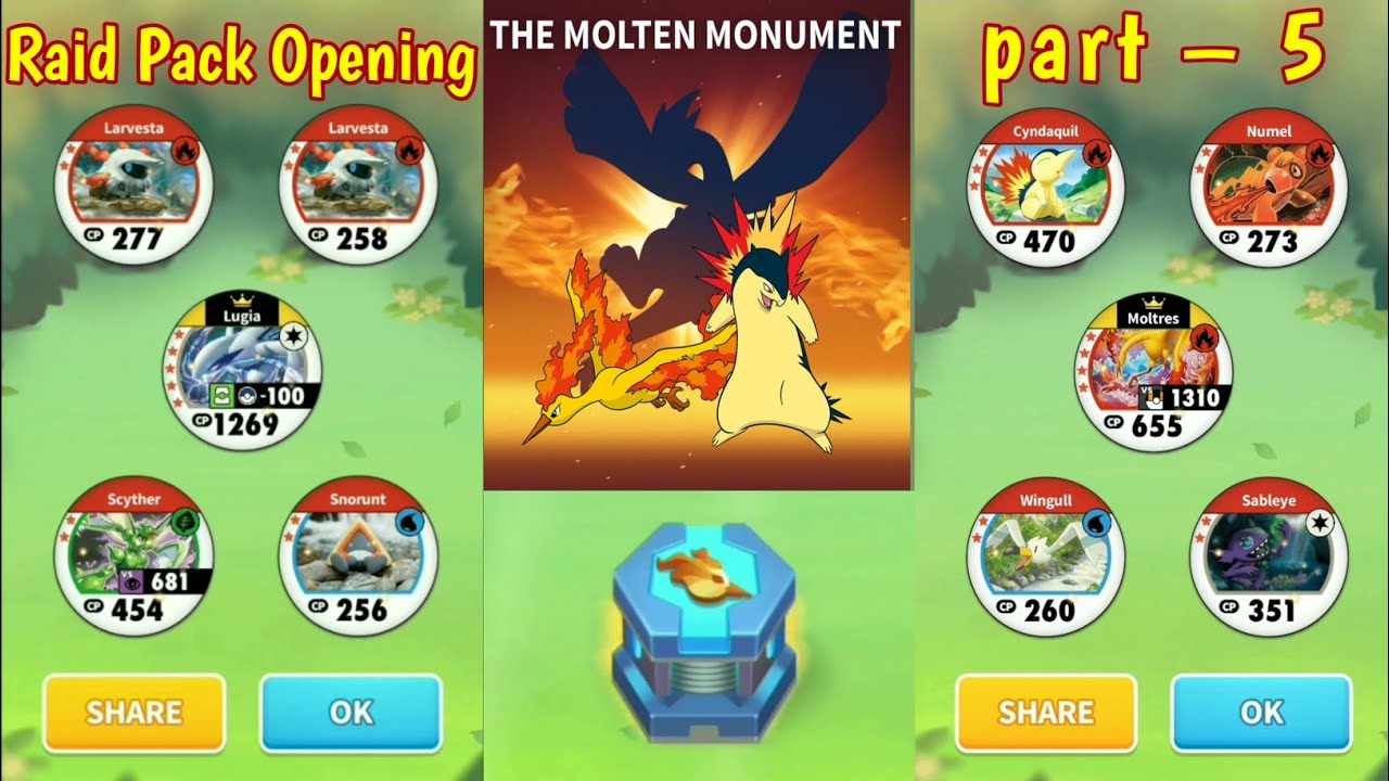 Opening raid packs of Moltres raid | Pokemon Medallion Battle | Raid ...