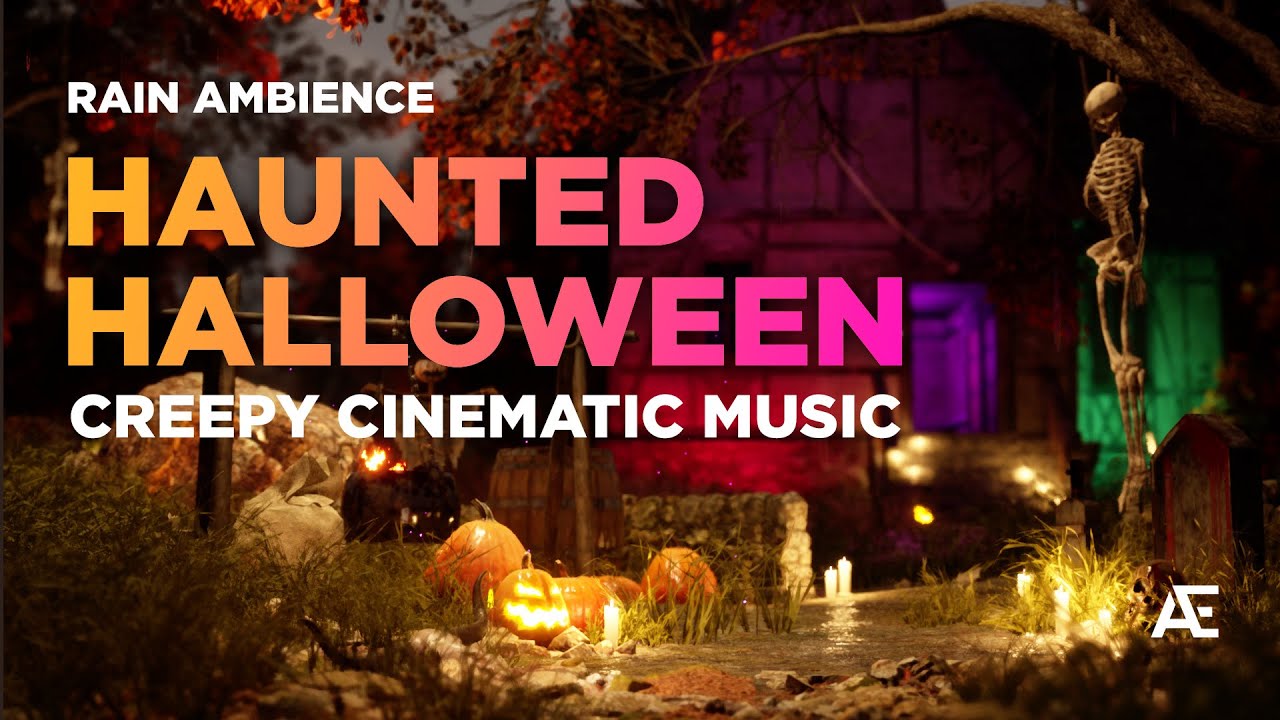 Haunted Halloween Music | Rain and Thunder Ambience | Cinematic Horror ...