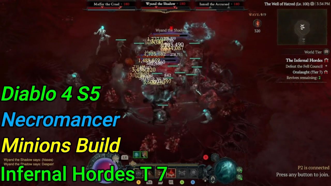 🎮Diablo 4 😊S5 😛Necromancer Minions Build 🙂 Infernal Hordes T 7 😎 - YouTube