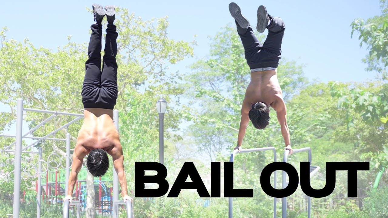 How To Bail Out From a Parallel Bar Handstand - YouTube
