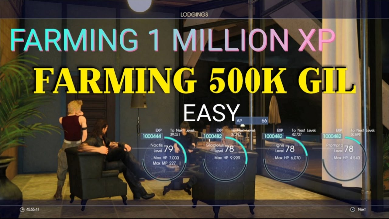 Final fantasy XV Farming 1 Million EXP and 500k Gil Easy - YouTube