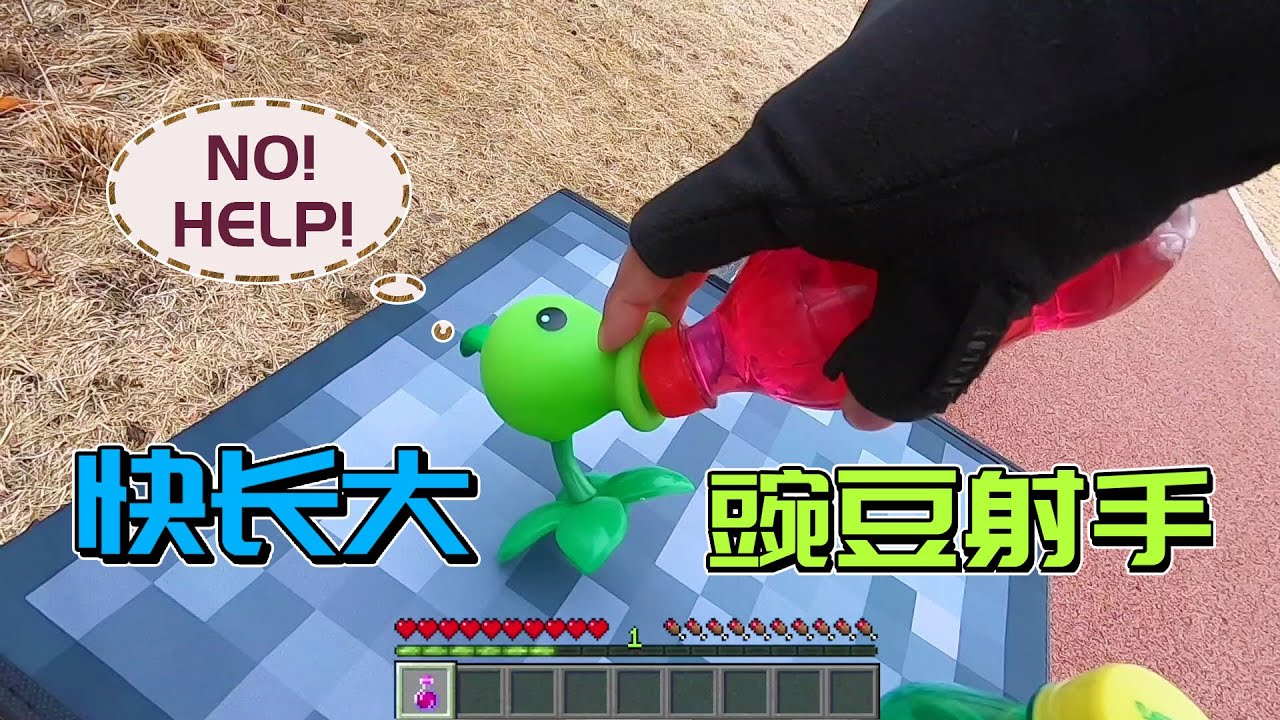 Minecraft in Real Life 當個創世神真人版 Plants vs. Zombies baby Peashooter ...