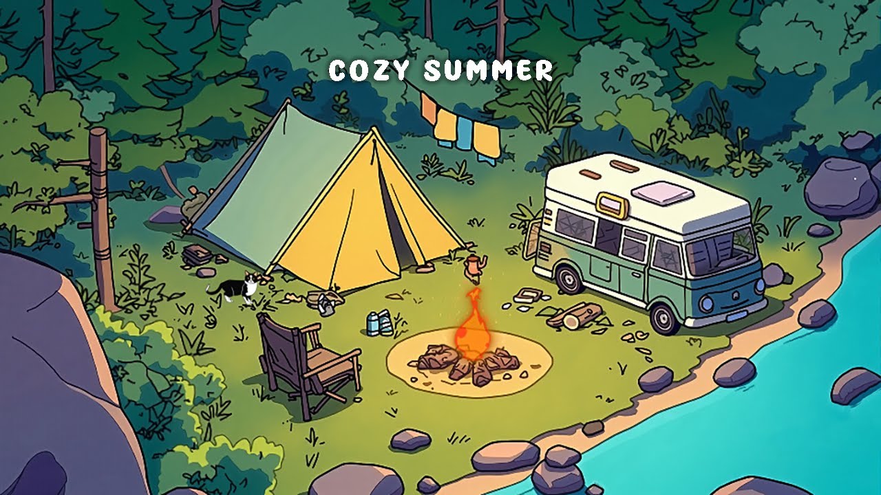 Cozy Summer Wind 🍃 Lofi Picnic Camping ☕ Gentle outdoor melody guided ...