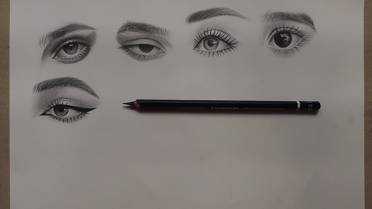 Eye Drawing Practice for Beginners| Day 5| SketchwithSneha #eyesketch # ...