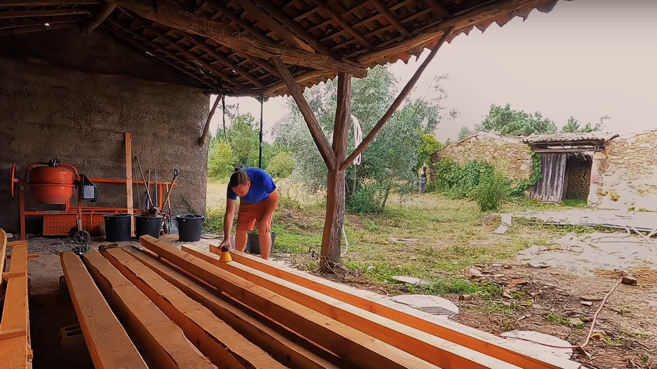 #16 Getting the wood ready for our cabin - YouTube
