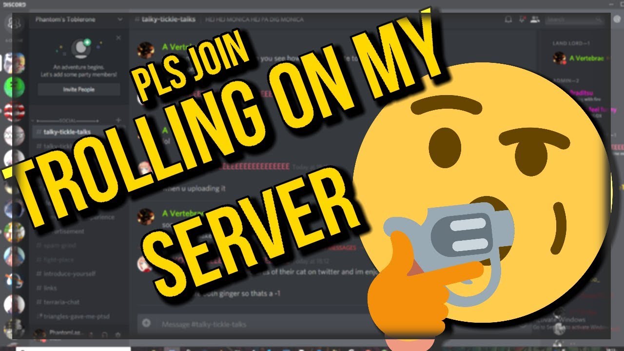 Trolling a person in my discord server(Discord advertisement lol) - YouTube