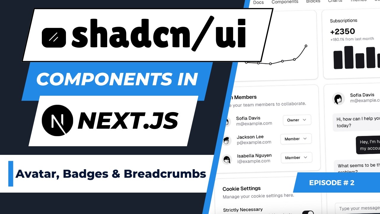 Building with shadcn/ui: Badge, Avatar, Breadcrumb in Next js | Part 2 - YouTube