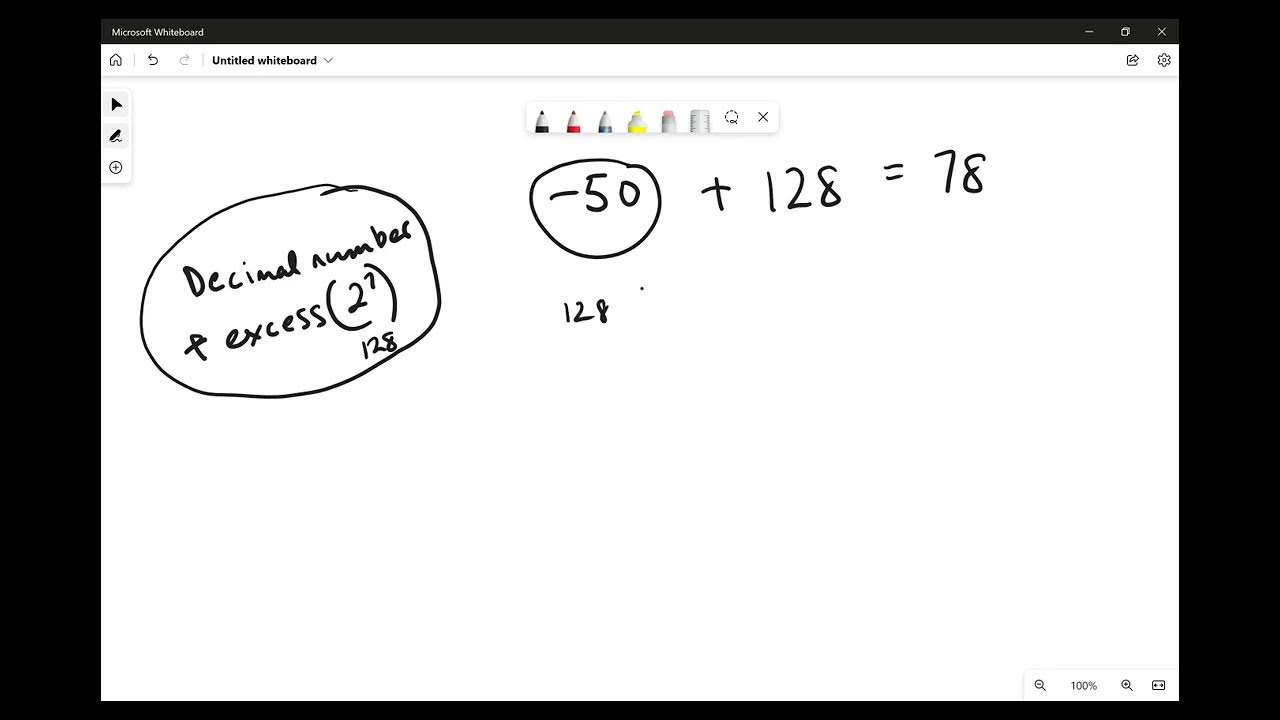 Decimal to binary excess notation - YouTube