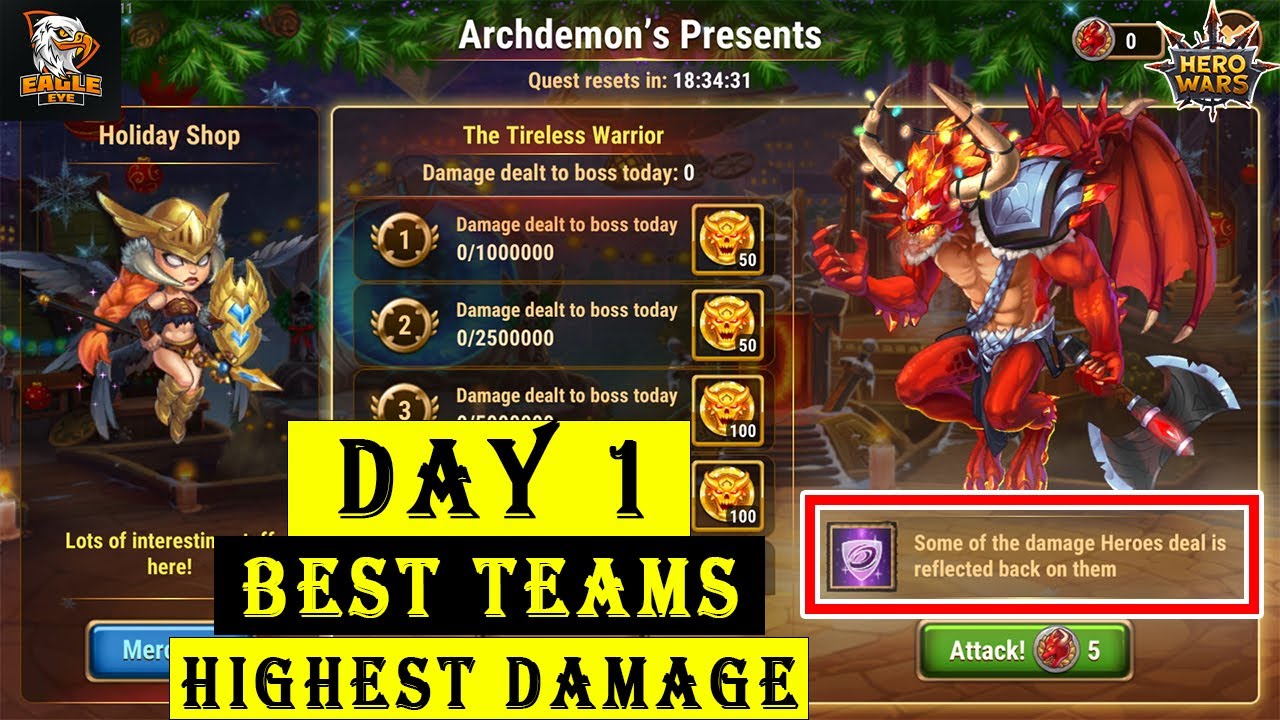 Day 1 Best Teams With Highest Damage - Archdemon Boss | Hero Wars ...