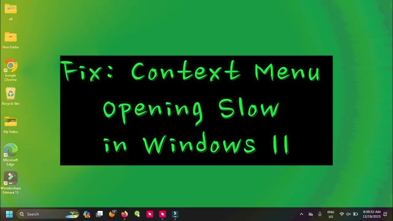 How to Fix Slow Right Click Context Menu Windows 11 - YouTube