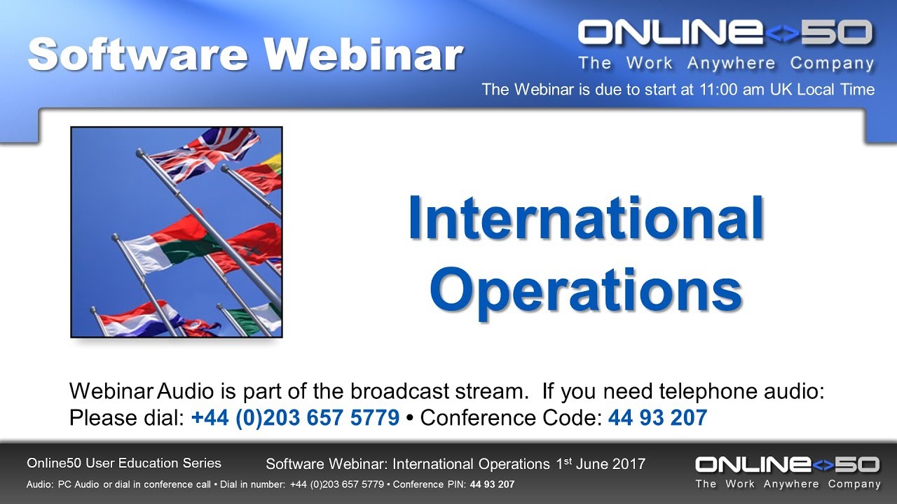 International Operations Webinar 1st June 2017 - YouTube