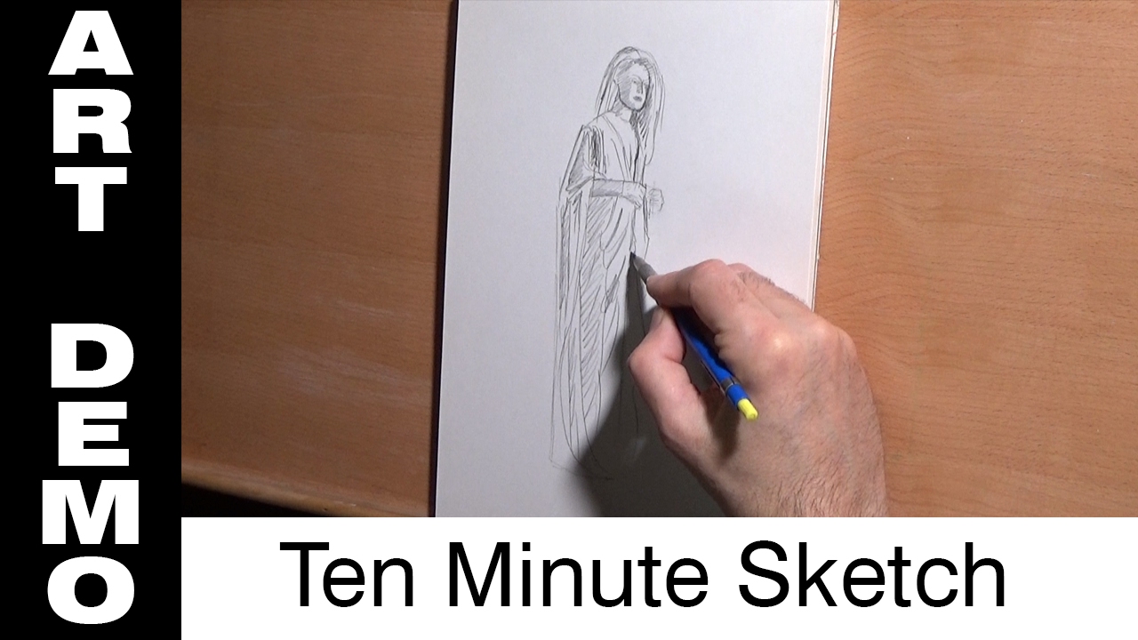 Ten Minute Sketch of a Standing Figure - YouTube