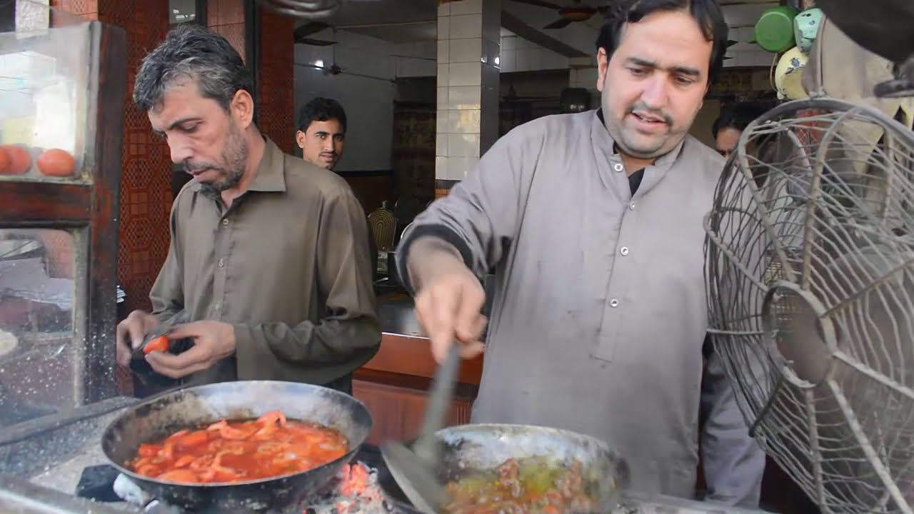 Handsome guy Making kabab selling common foods in oatman hotel - YouTube