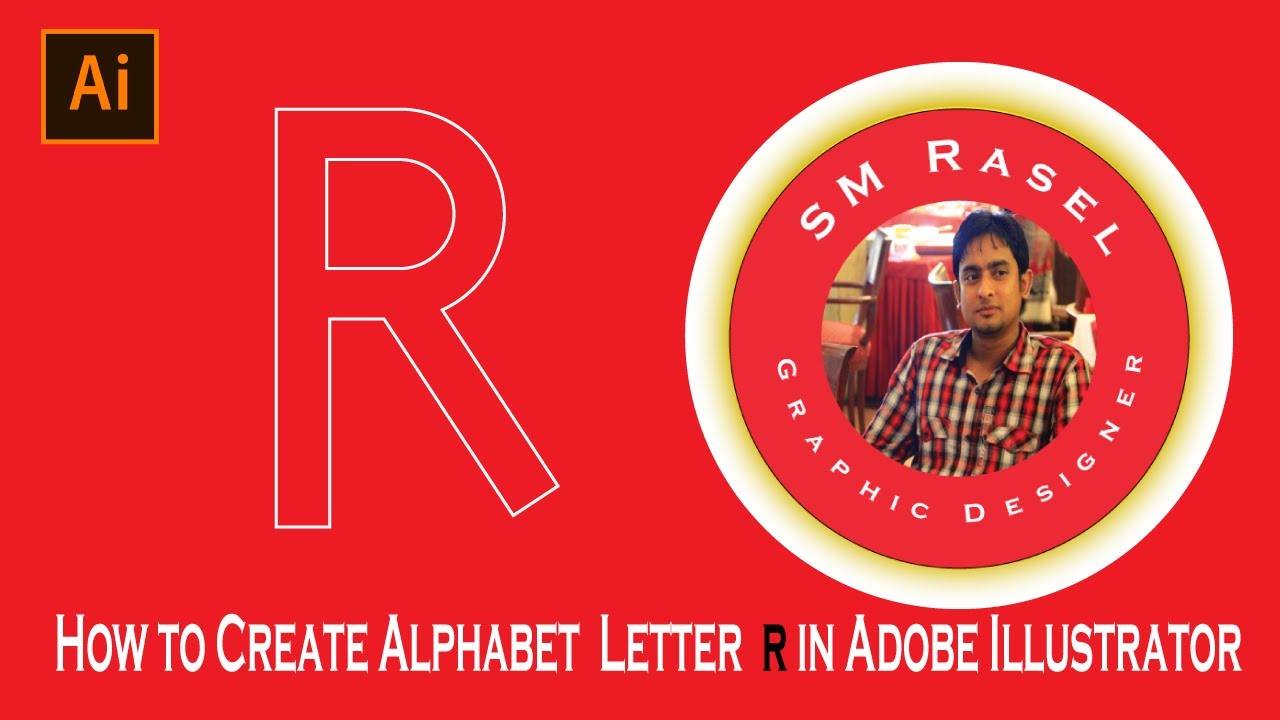 How to Create Alphabet Letter R | Adobe Illustrator Tutorial - YouTube