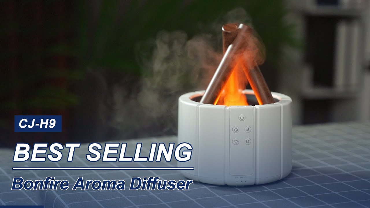 Simulated Bonfire Ultrasonic Humidifier 250ml Fire Flame Aroma Diffuser ...