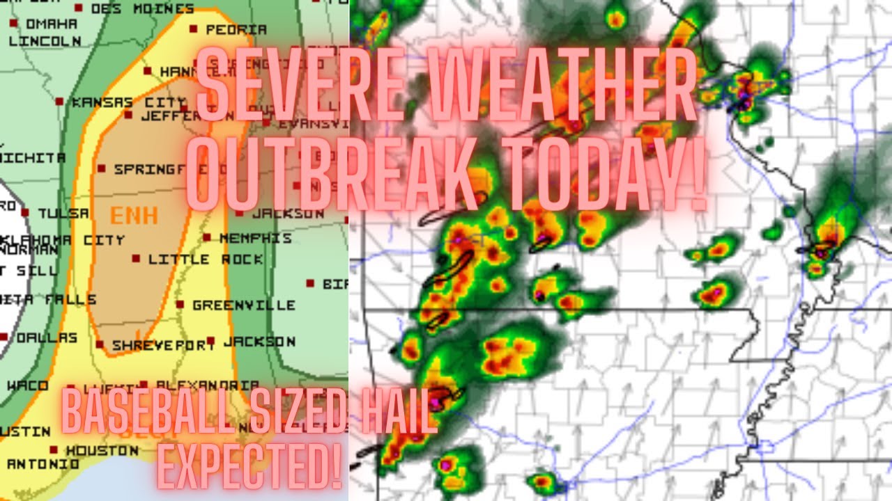 Baseball Sized Hail Expected! Severe Weather Outbreak Today! - YouTube