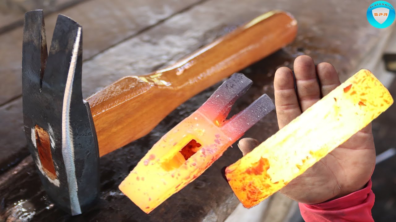 Making A Beautiful Double Functions Hammer Crowbar. - YouTube